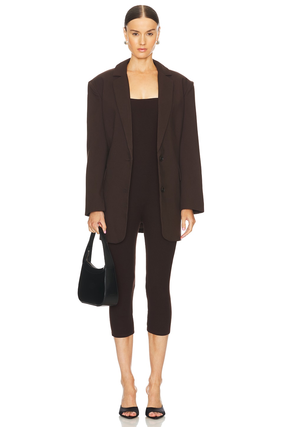 SANS FAFF Bell Pedal Pusher Jumpsuit in Brown | REVOLVE