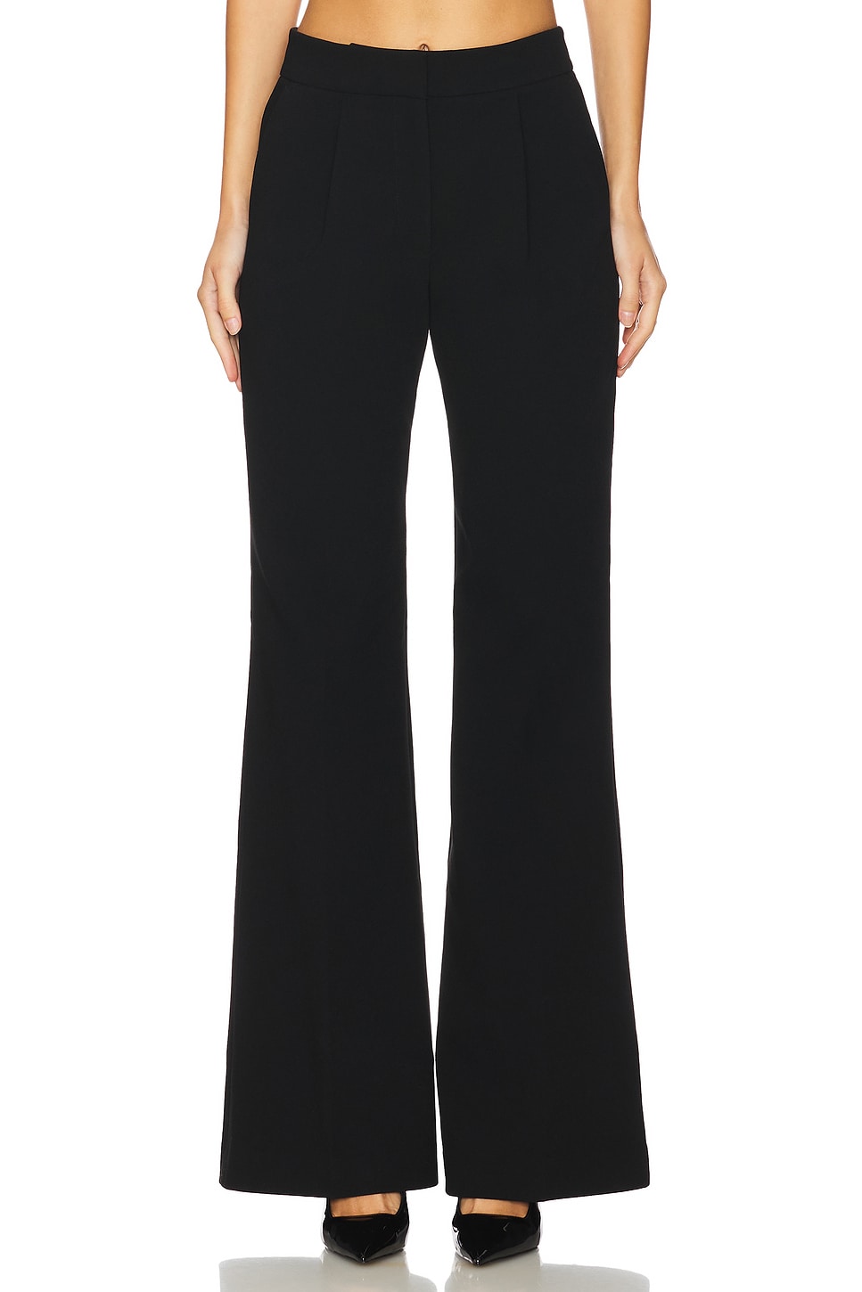 SANS FAFF Pin Tuck Palazzo Pant in Black | REVOLVE