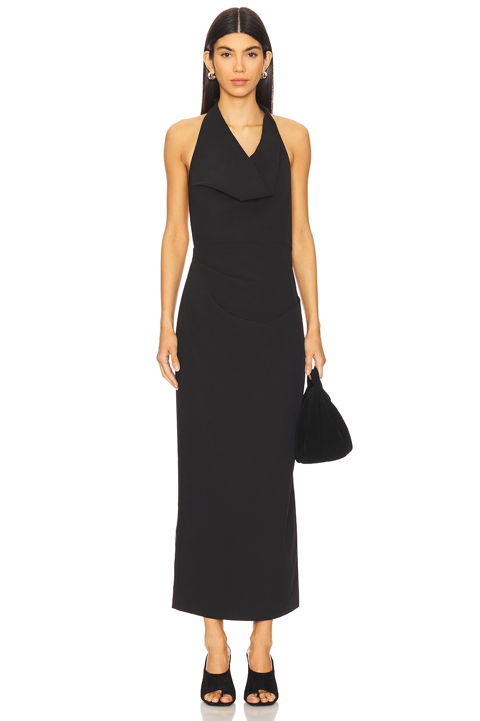 St. Agni Structural Tie Dress in Black | REVOLVE