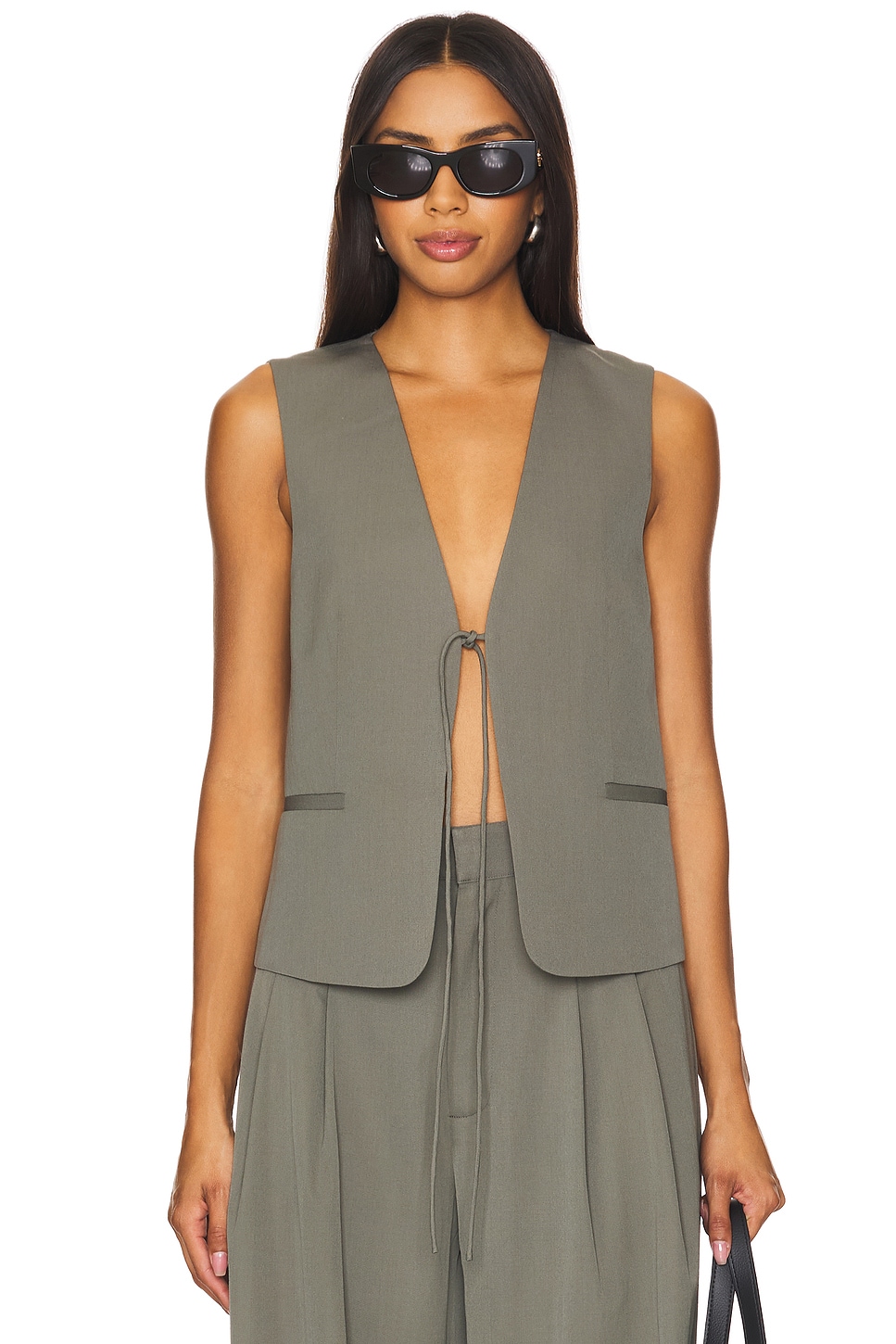 St. Agni Rouleau Vest in Smokey Olive | REVOLVE
