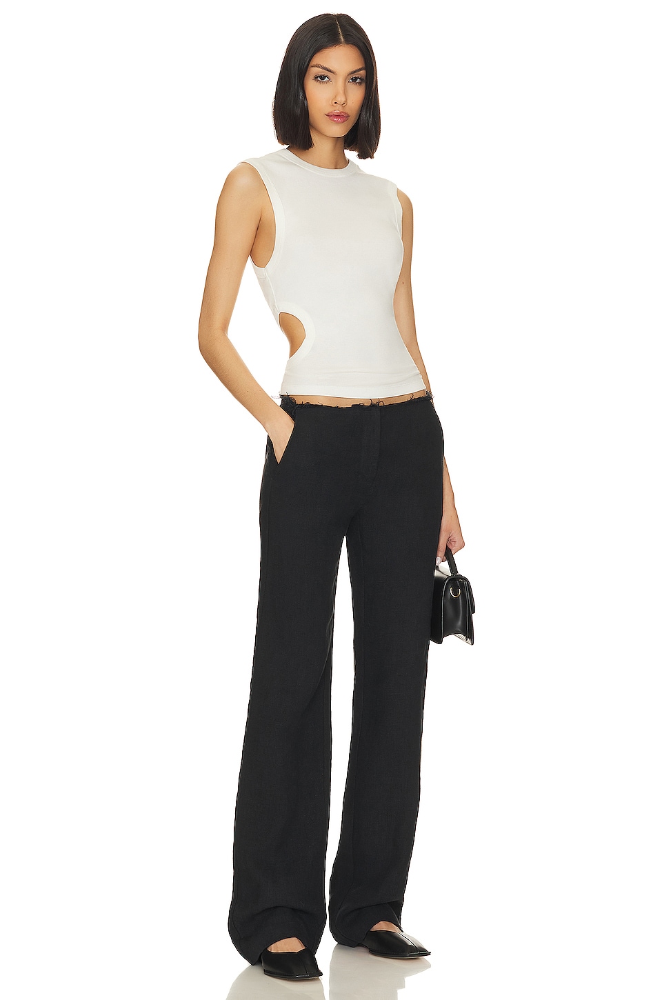 St. Agni Organic Cotton Cut Out Tank Top in White | REVOLVE