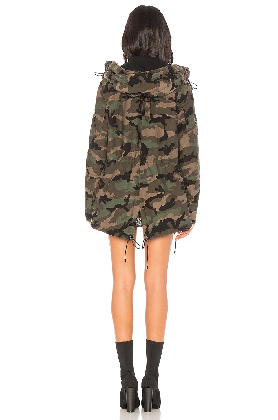 SAM. Camo Mini Hudson Jacket With Raccoon Fur in Camo Blush | REVOLVE