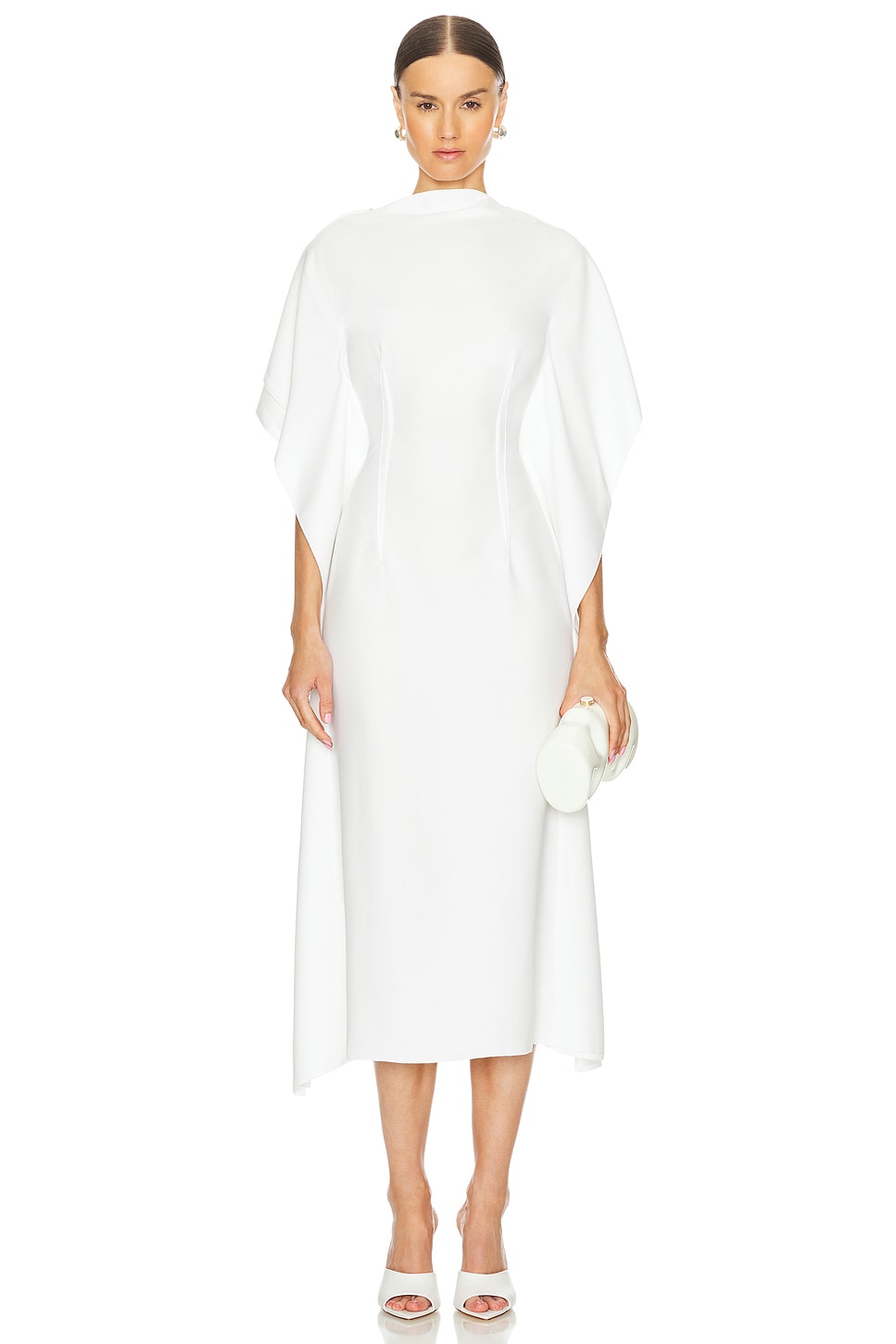 Studio Amelia Illusion Winged Dress in Ivory | REVOLVE