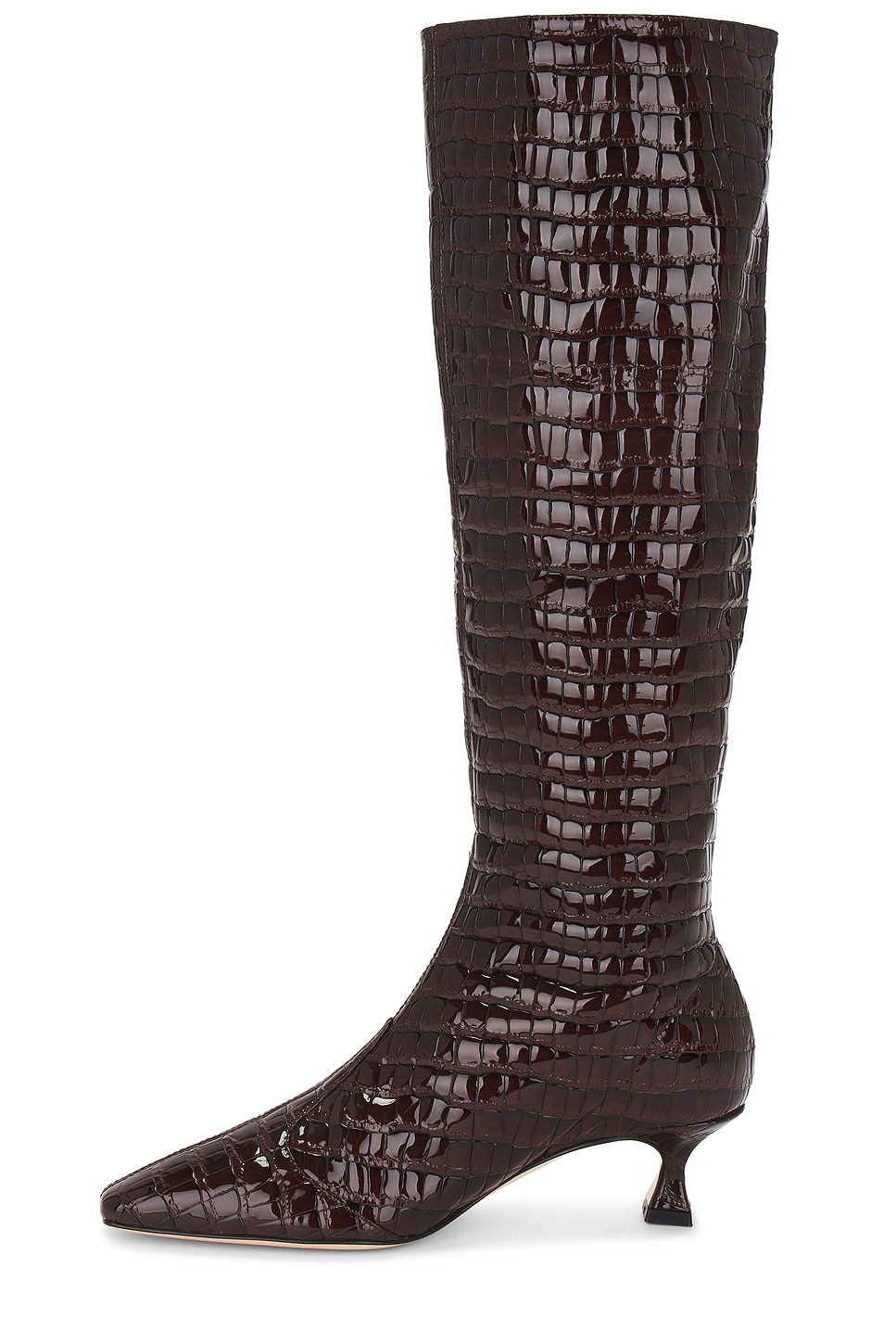 Studio Amelia Maverick Calf Boot in Burgundy | REVOLVE