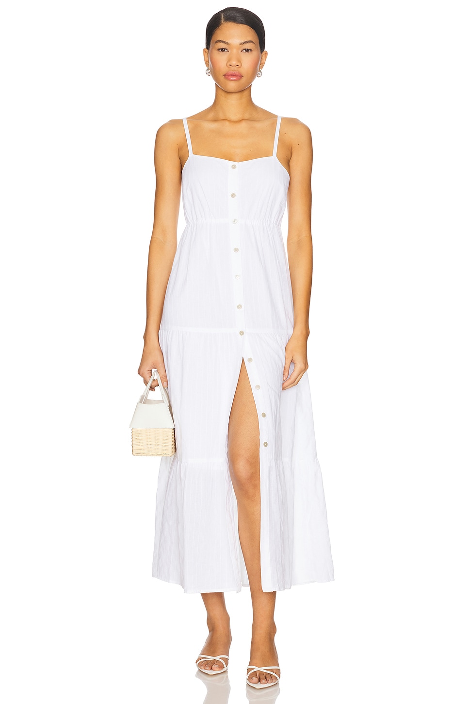 Sanctuary Picot Tiered Dress in White | REVOLVE