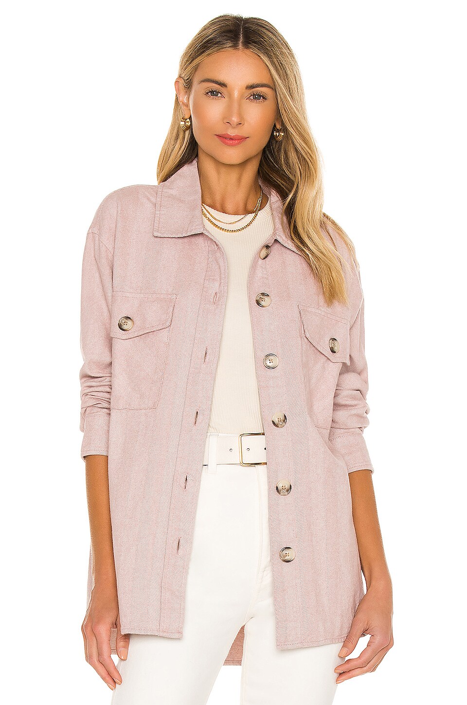 Sanctuary Shacket in Pink Herringbone | REVOLVE