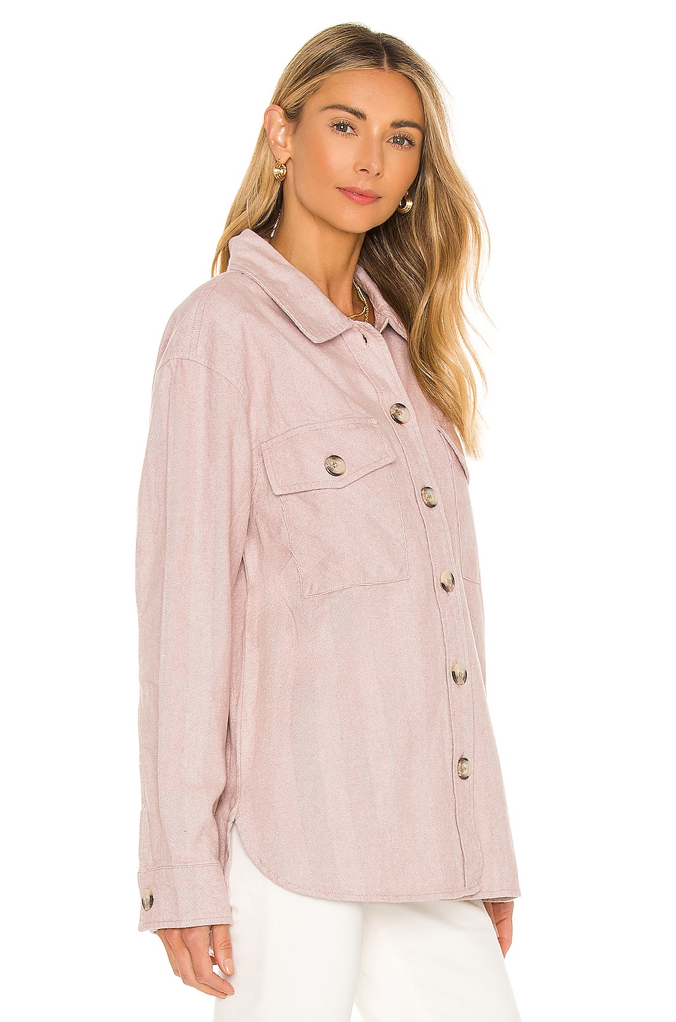 Sanctuary Shacket in Pink Herringbone | REVOLVE