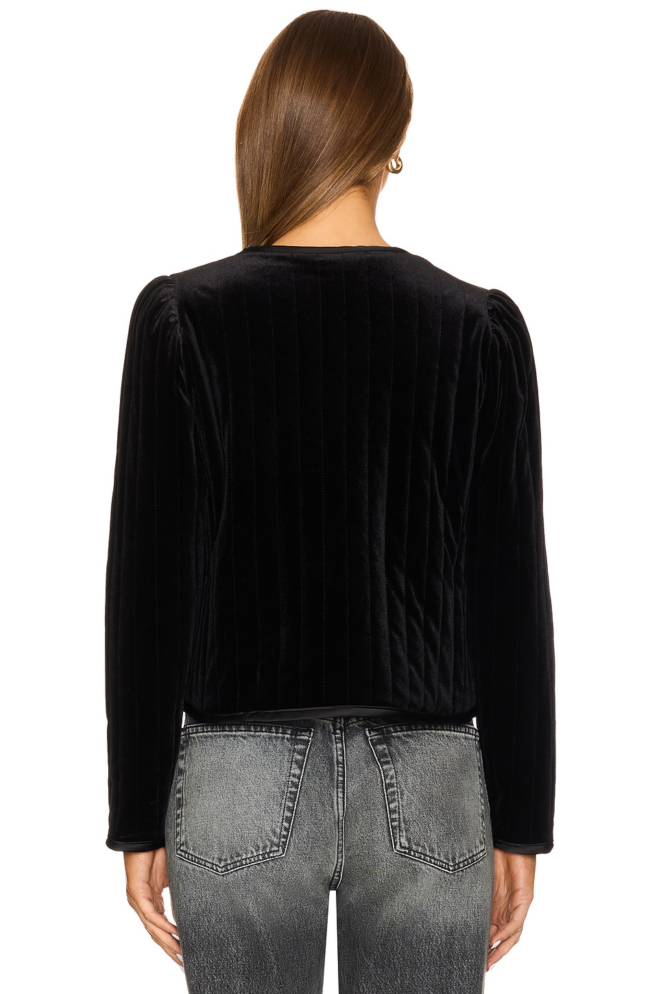 Sanctuary Quilted Velvet Jacket in Black | REVOLVE