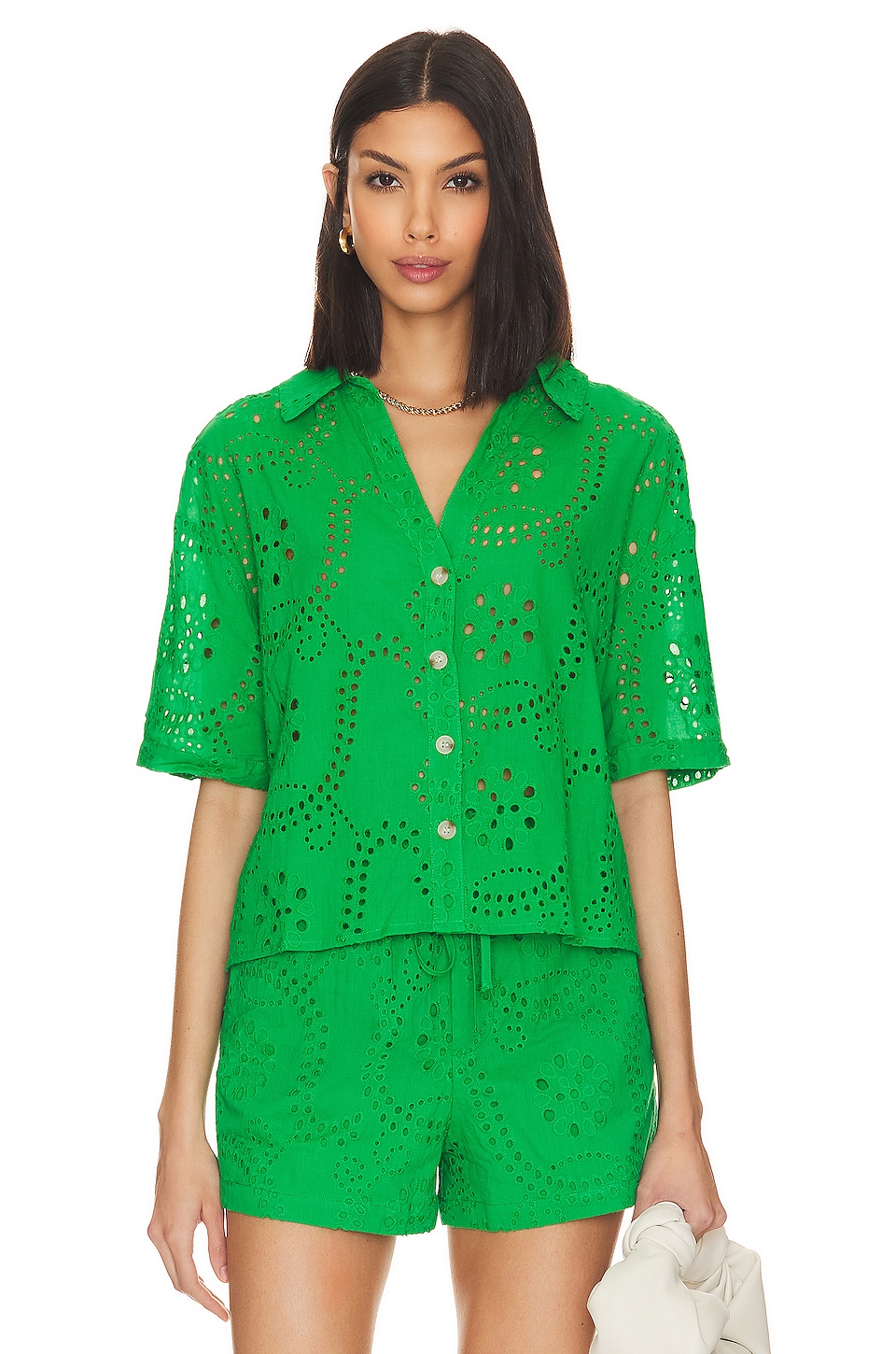 Sanctuary Eyelet Button Down Top in Jelly Bean | REVOLVE