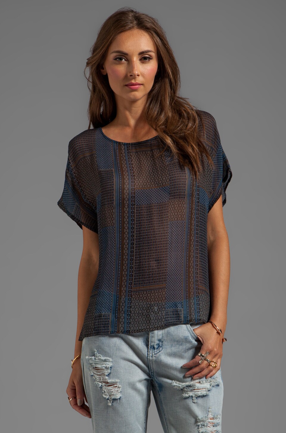 SAM&LAVI Tabitha Blouse in Patch Folks | REVOLVE