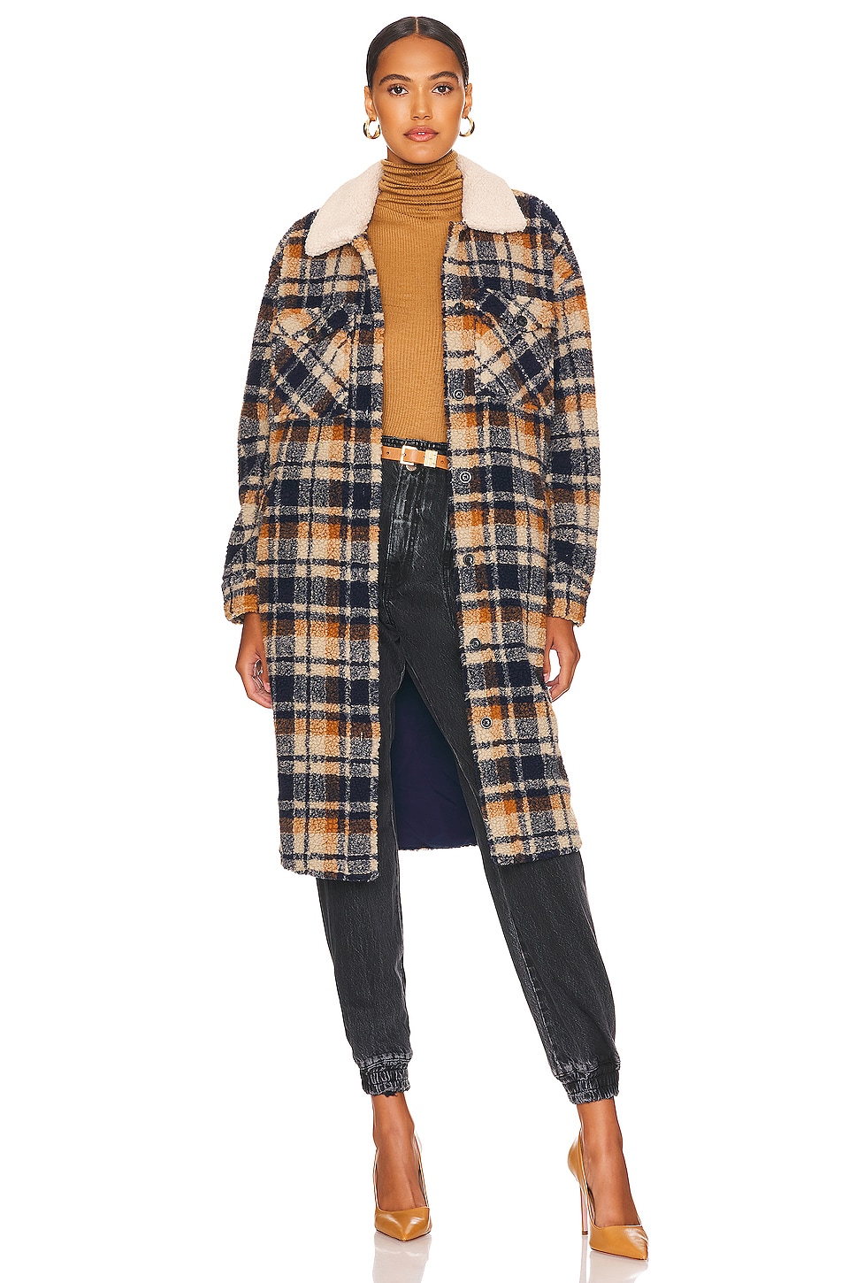 SAYLOR Tieghan Long Shacket in Blue Multi | REVOLVE