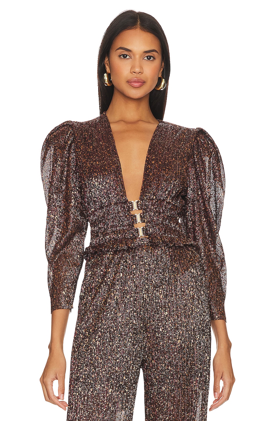 Sabina Musayev Row Top in Bronze Ruby | REVOLVE