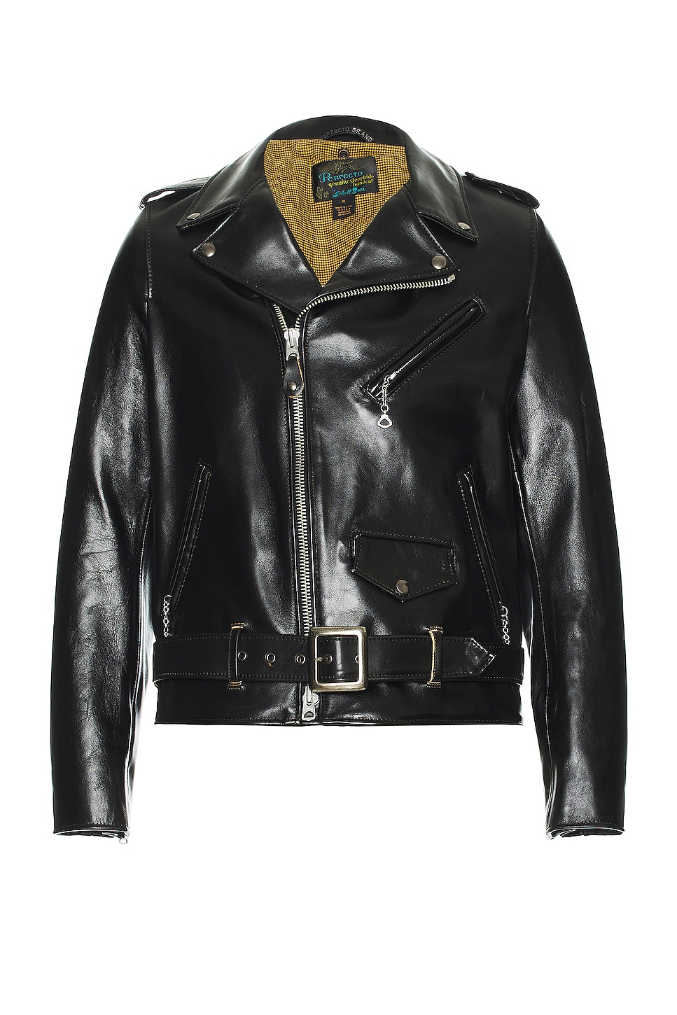 Schott NYC Cowhide Moto Jacket in Black | REVOLVE