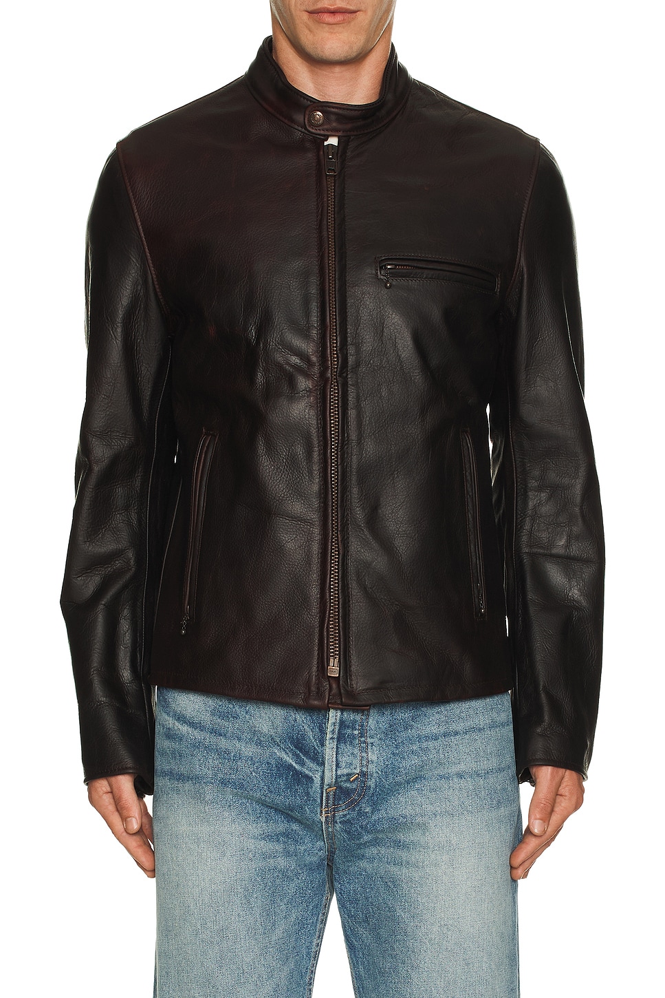 Schott NYC Cafe Racer Jacket in Brandy | REVOLVE