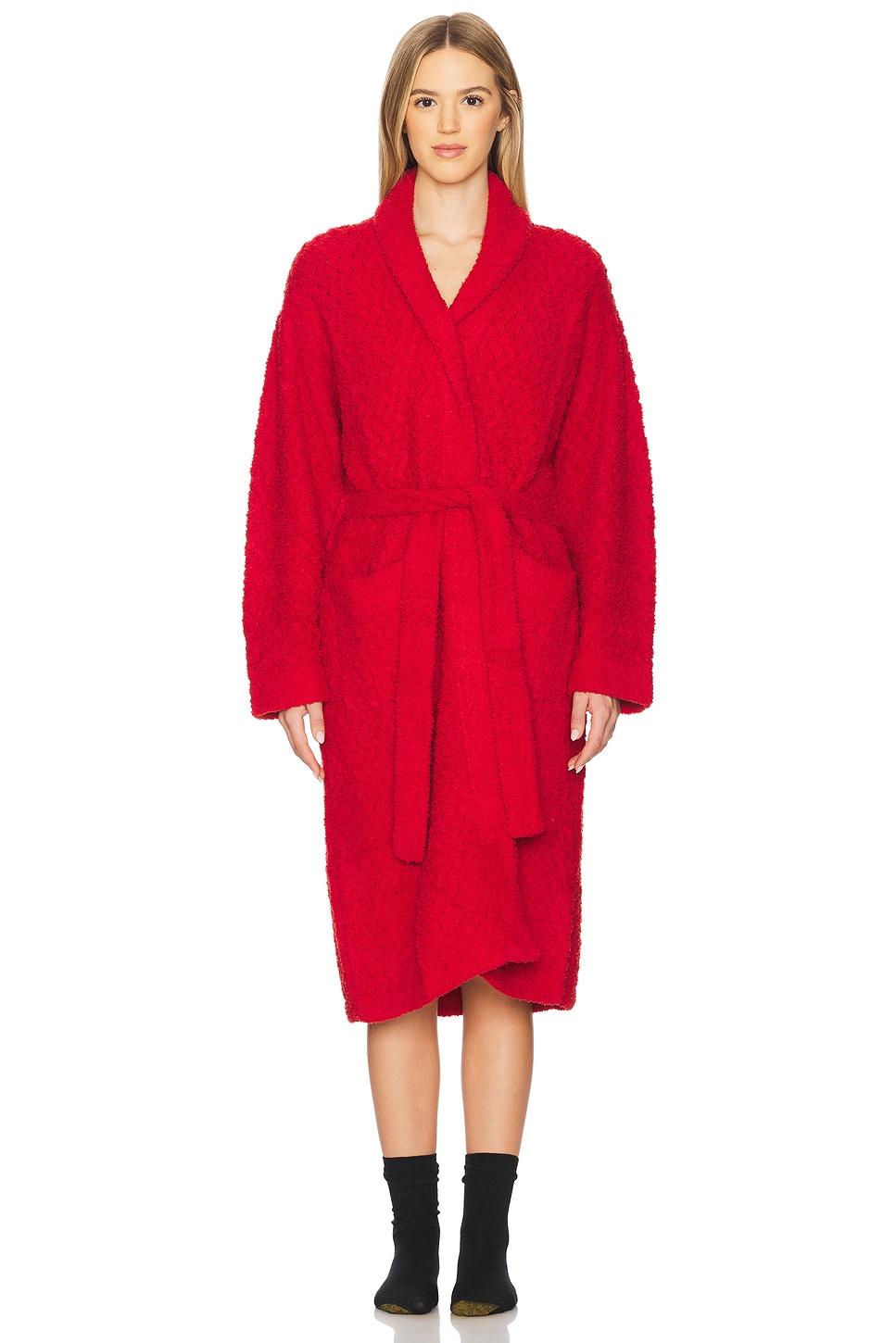 Sunday Citizen Snug Waffle Robe in Rouge | REVOLVE