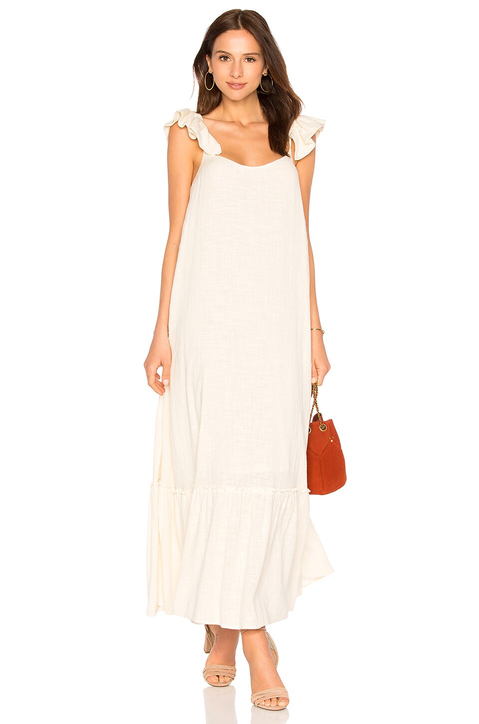 Sundress x Collage Vintage Mimi Long Dress in White | REVOLVE