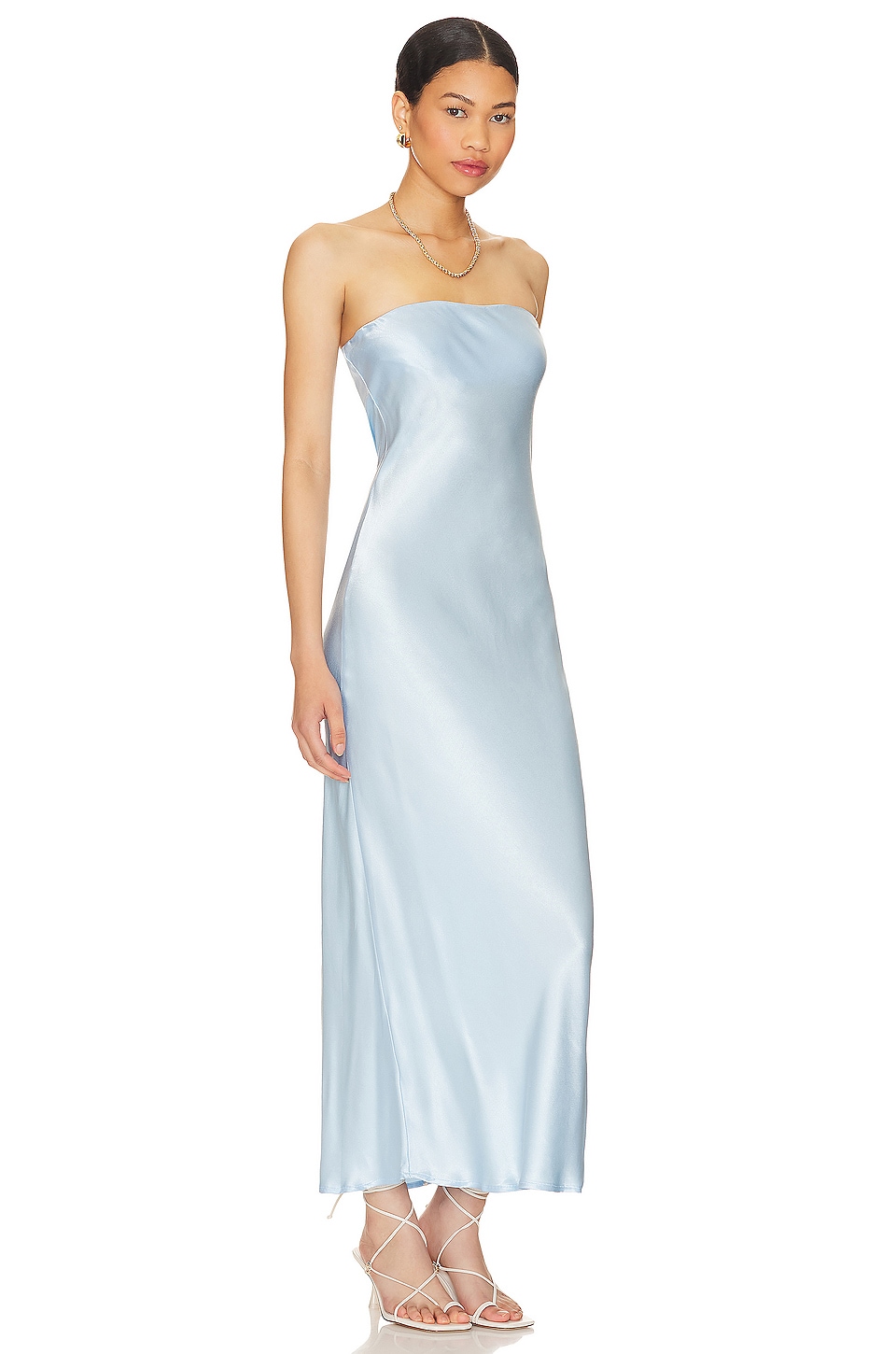 SNDYS X Revolve Angel Strapless Midi Dress in Light Blue | REVOLVE