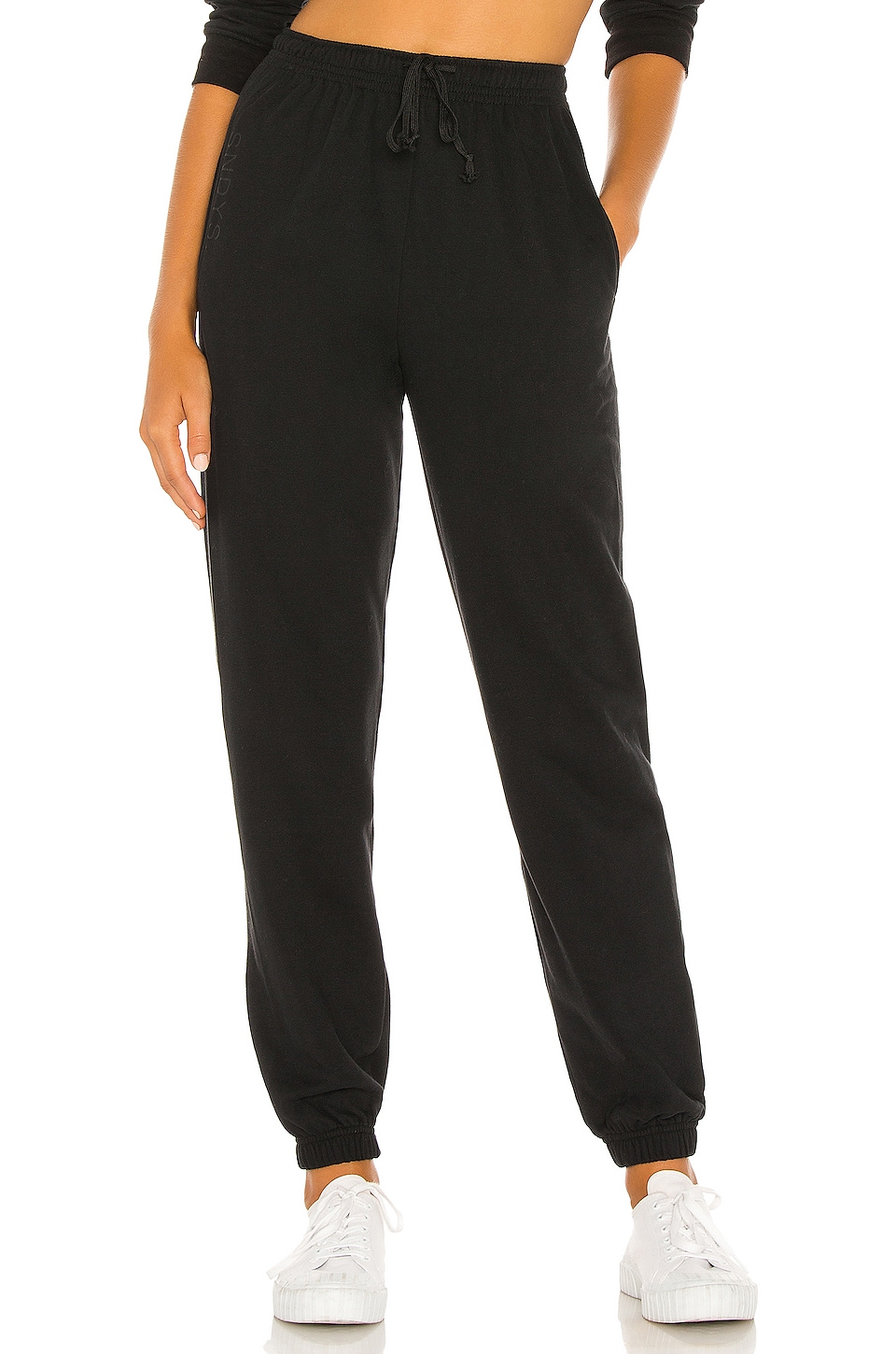 SNDYS LOUNGE Luxe Sweatpants in Black | REVOLVE