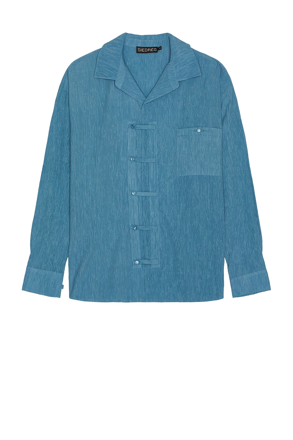SIEDRES Tab Closure Shirt in Blue | REVOLVE