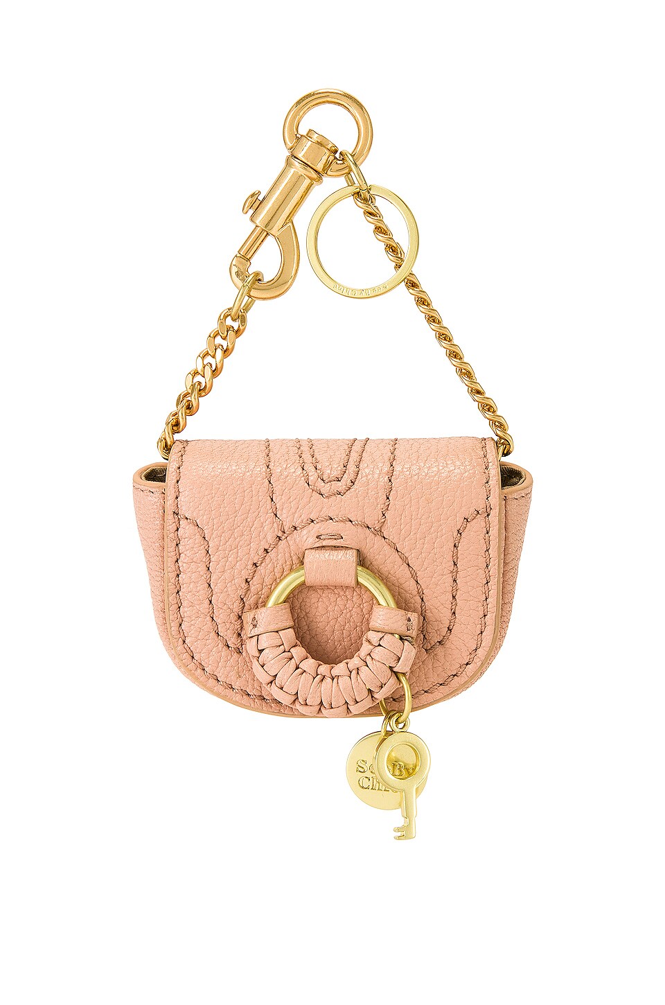 See By Chloe Hana Micro Airpods Keychain in Peachy Pink | REVOLVE