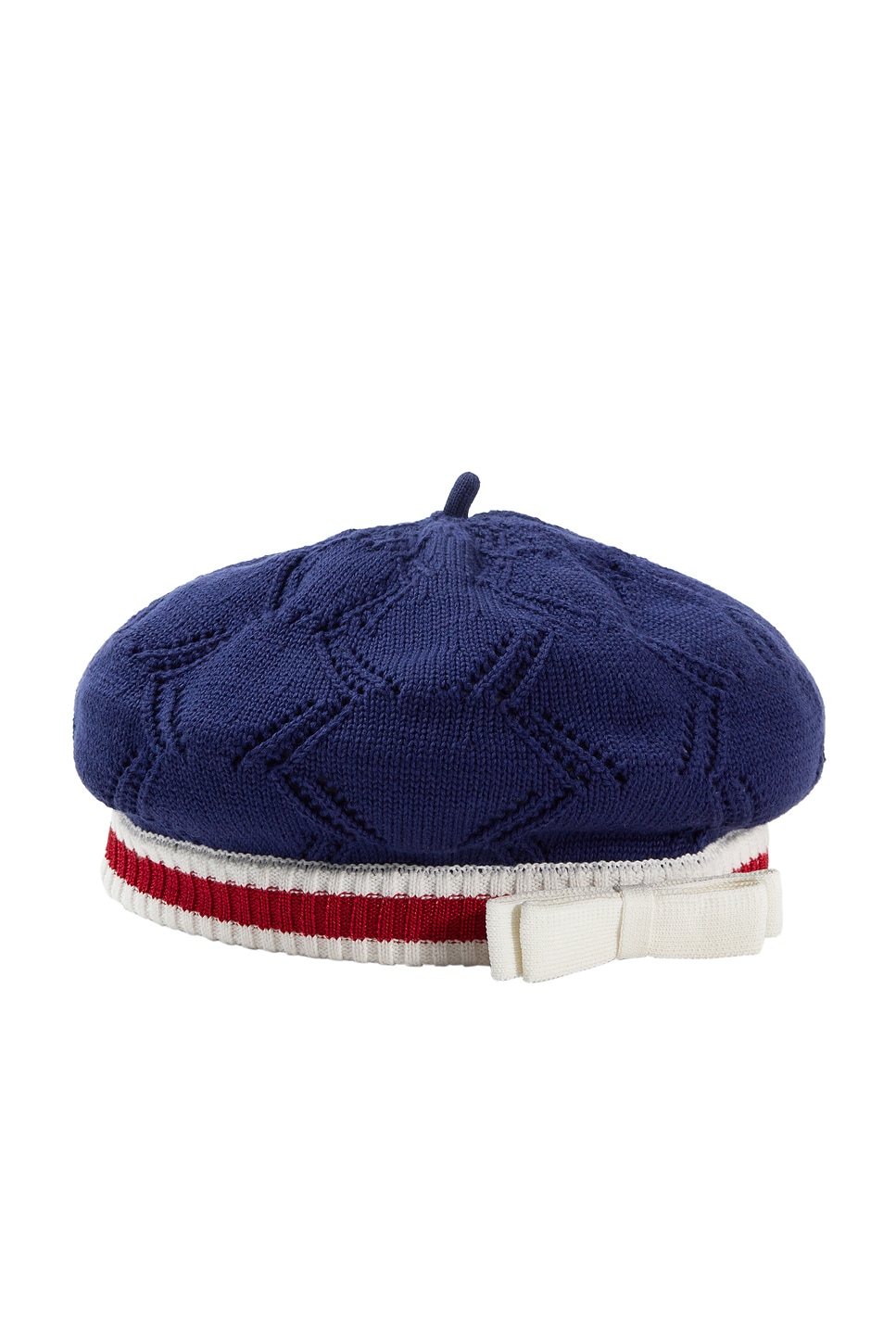 self-portrait Kids Textured Knit Beret in Blue | REVOLVE