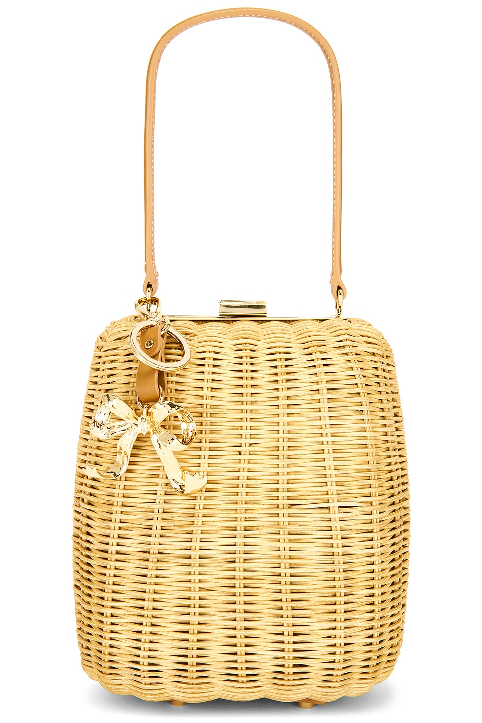 self-portrait Brown Rattan Bag With Keychain in Brown | REVOLVE
