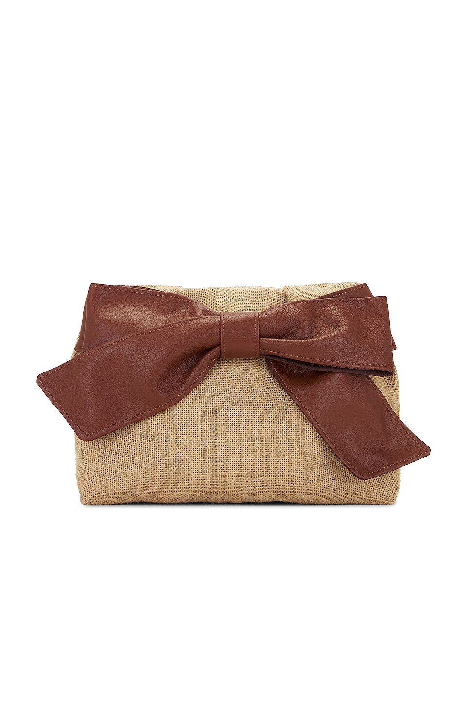 SENSI STUDIO Bow Pouch in Beige & Cognac | REVOLVE