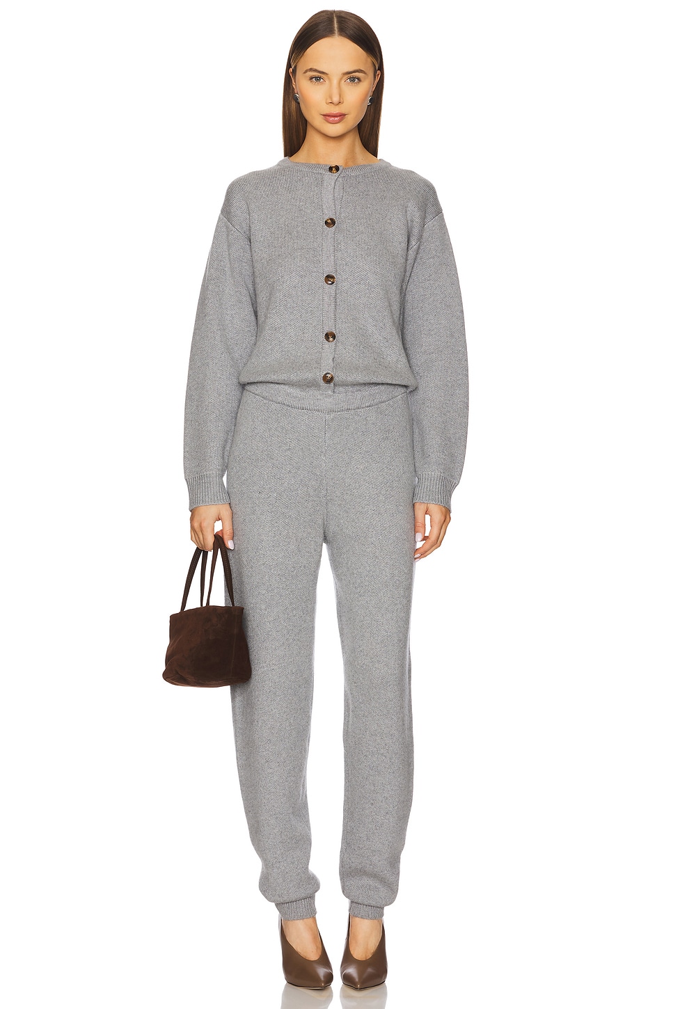 SEROYA Wren Jumpsuit in Heathered Grey | REVOLVE