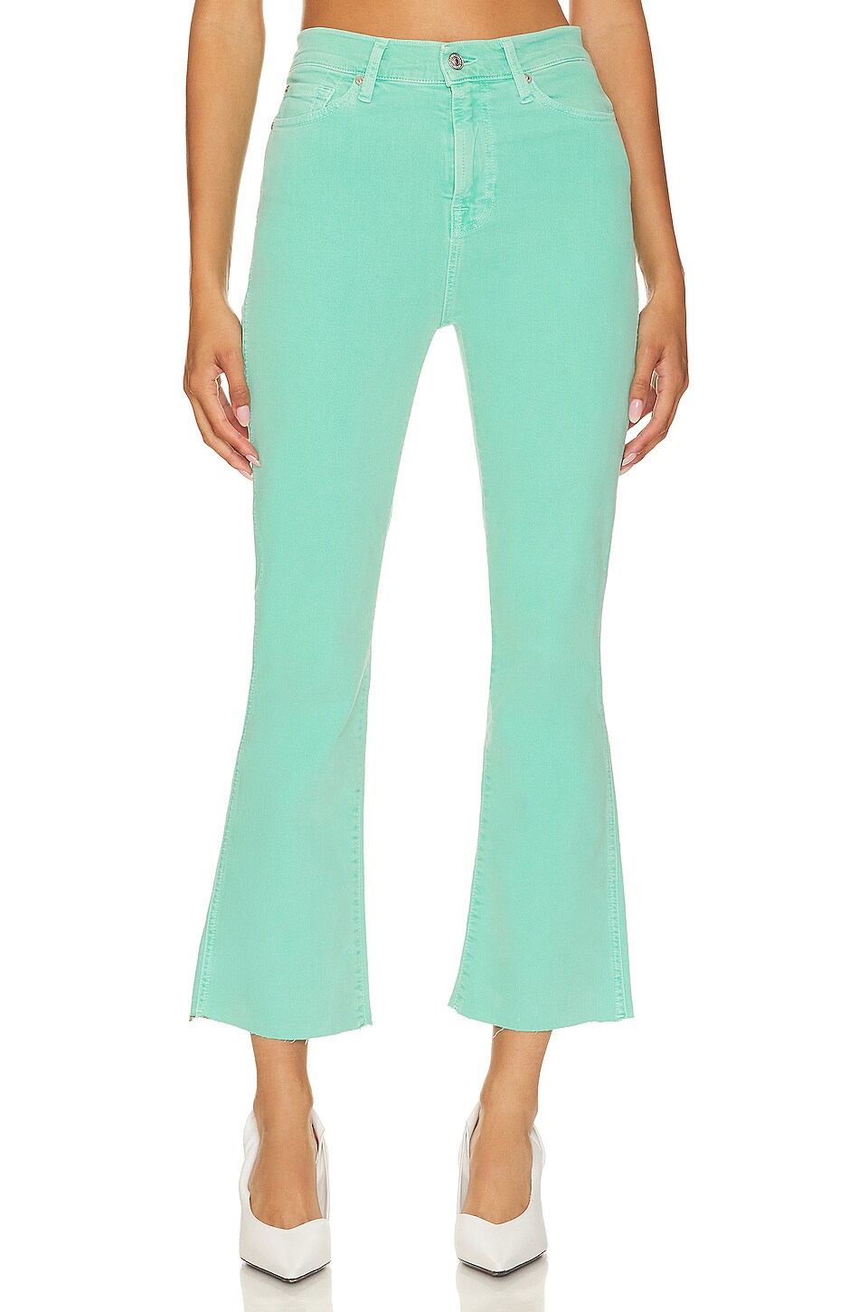 7 For All Mankind High Waisted Slim Kick in Sea Water | REVOLVE