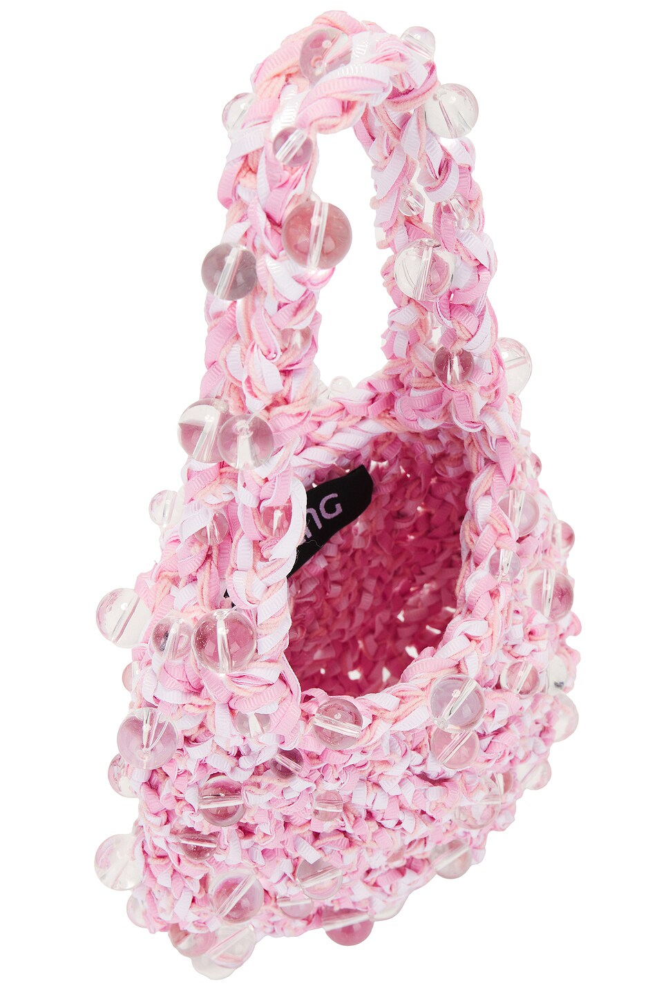 Susan Fang Crochet Beaded Mini Bag in Pink | REVOLVE