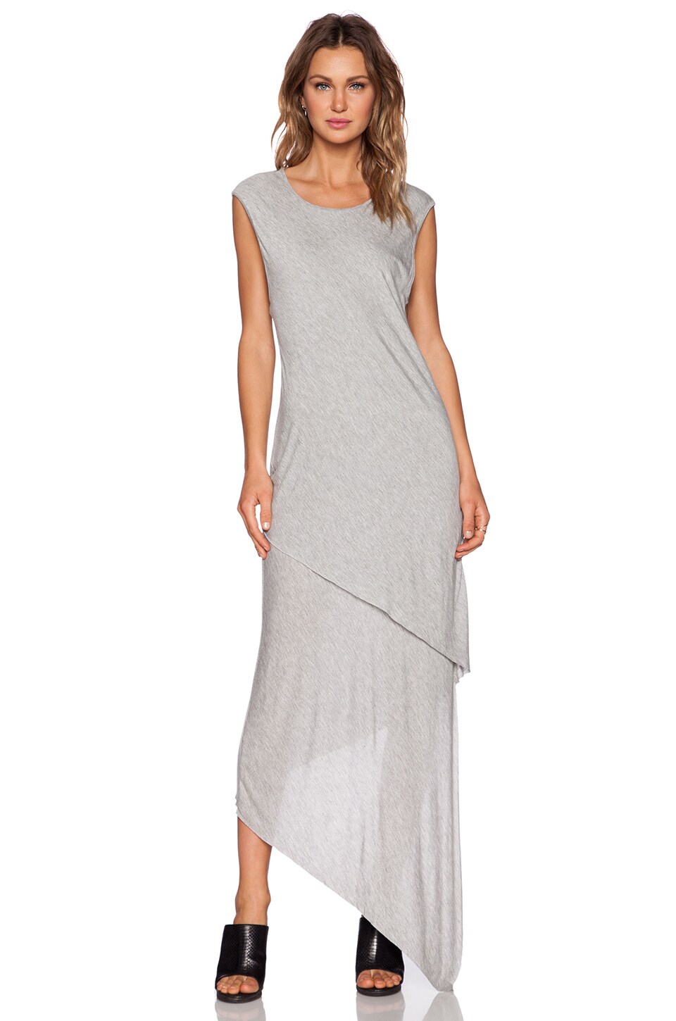 Shades of Grey by Micah Cohen Asymmetric Maxi Dress in Heather Grey ...