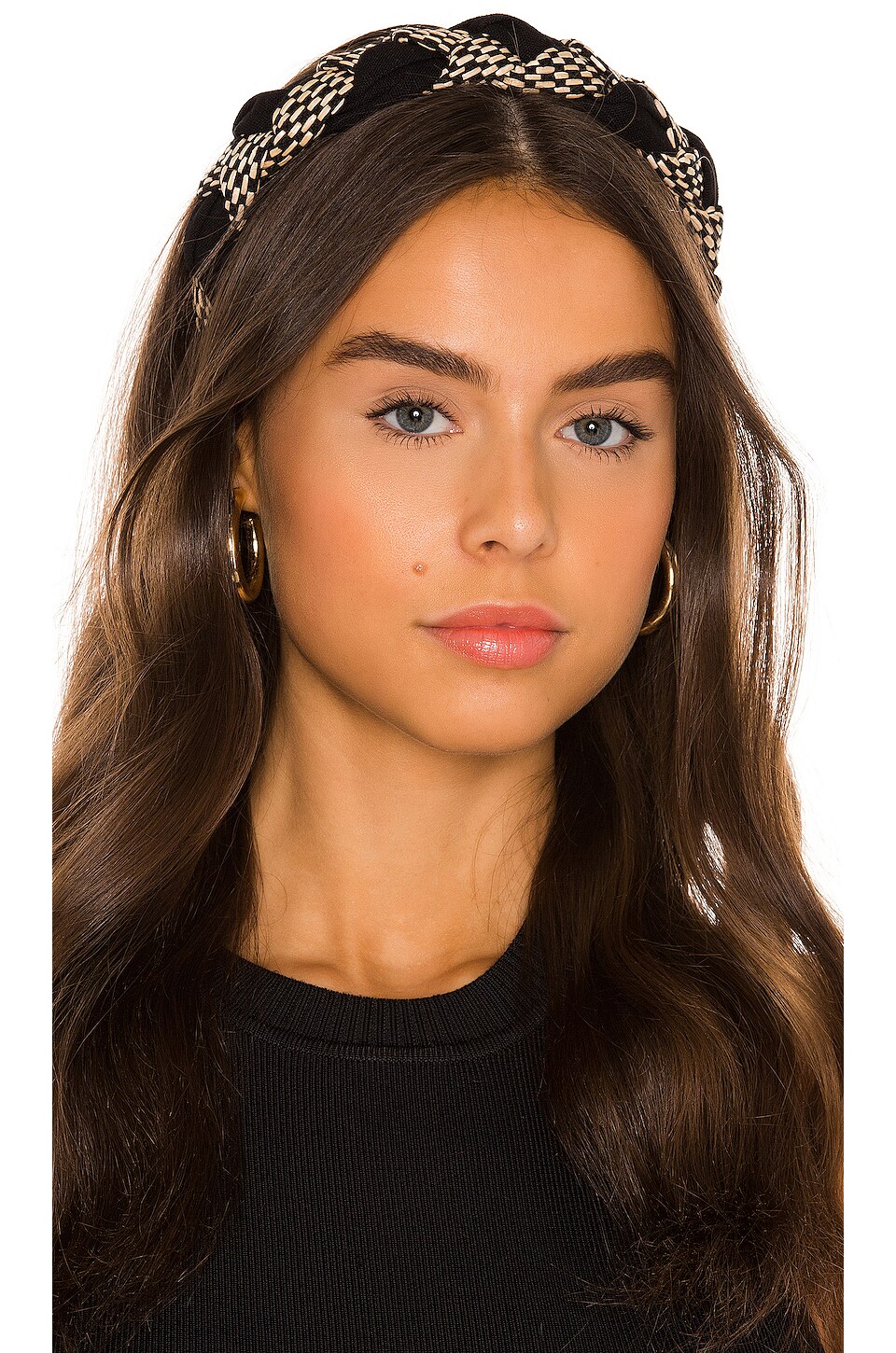 SHASHI Mix Braided Headband In Black White REVOLVE