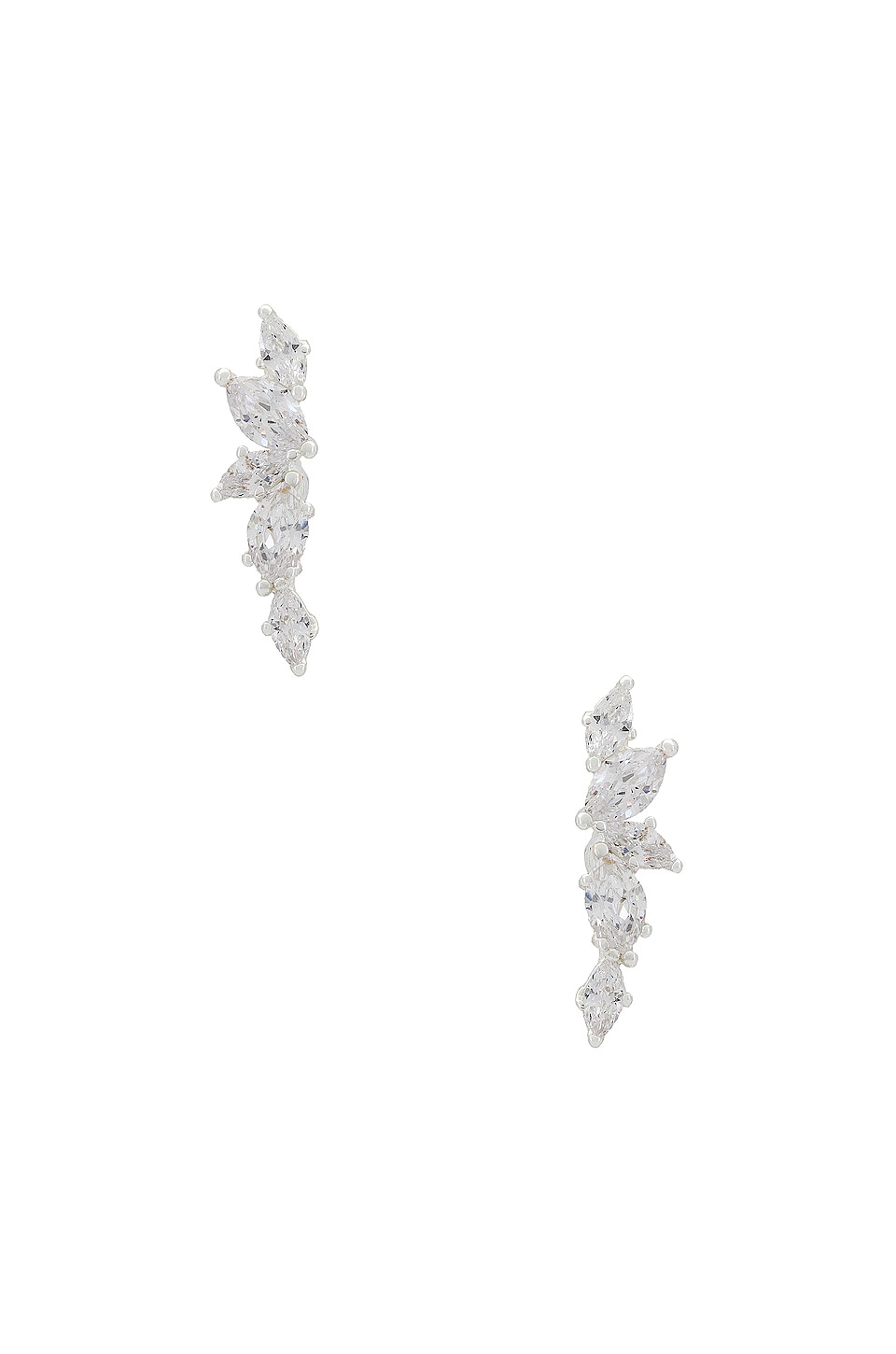 SHASHI Alta Climber Earrings in Silver | REVOLVE
