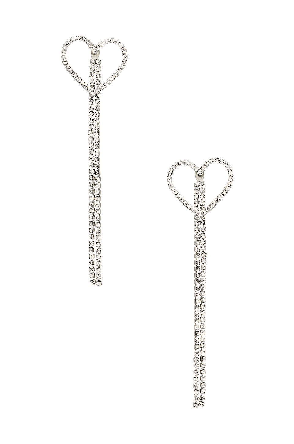 SHASHI Heart Pave Drop in Silver | REVOLVE