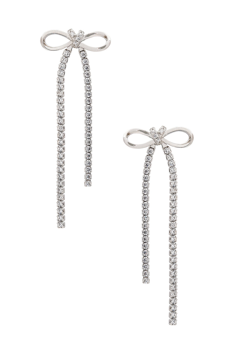 SHASHI Bianca Bow Earring in Silver | REVOLVE