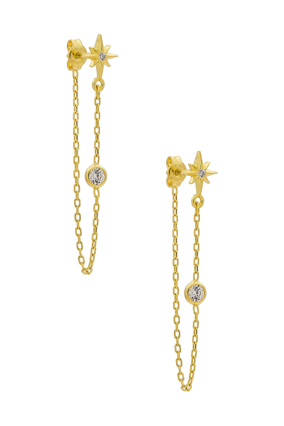 SHASHI Celestina Chain Earring in Gold | REVOLVE