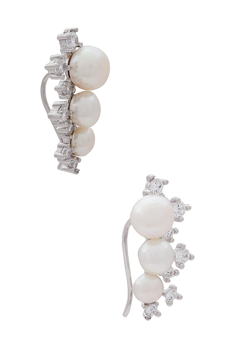 SHASHI Caroline Climber Earring in Silver | REVOLVE