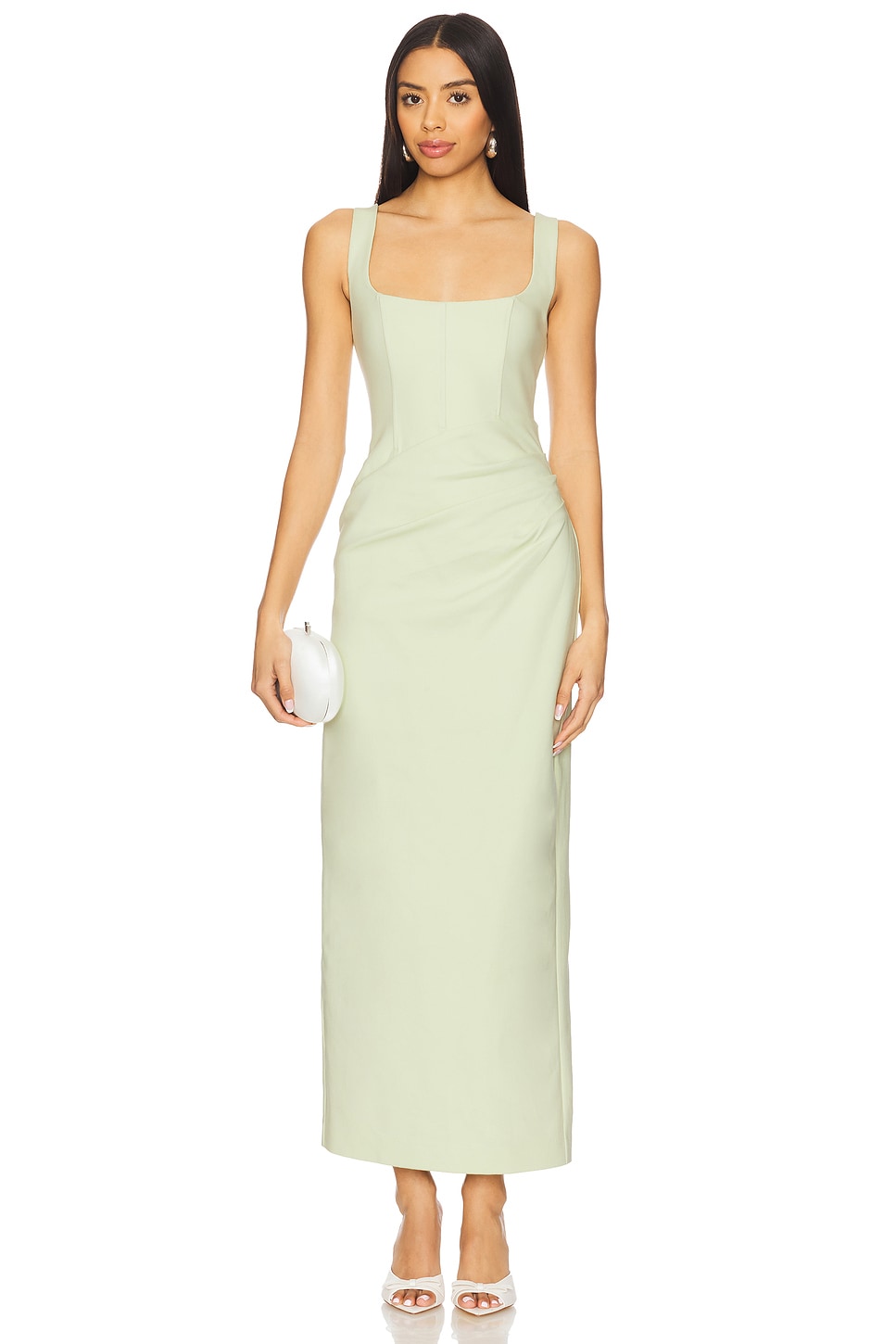 Shona Joy Lani Structured Midi Dress in Pistachio | REVOLVE