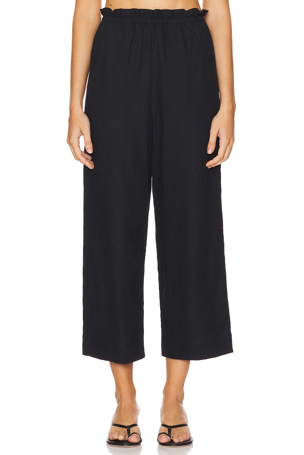 Show Me Your Mumu Peggy Pants in Black Linen | REVOLVE