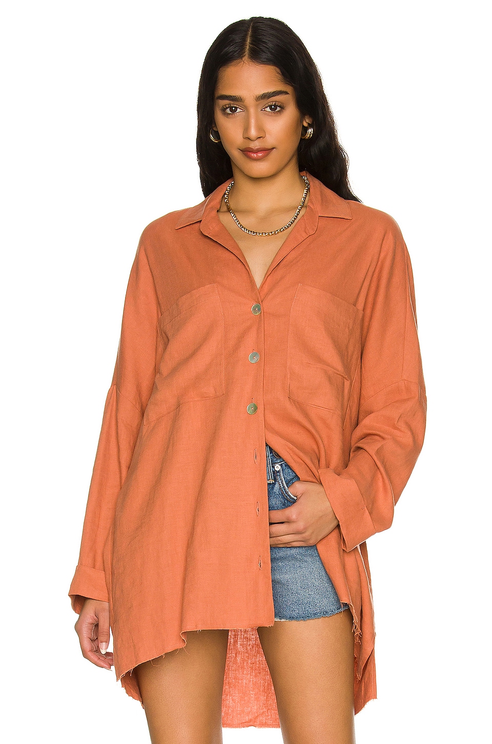Show Me Your Mumu X REVOLVE Johns Button Down Shirt in Rust | REVOLVE