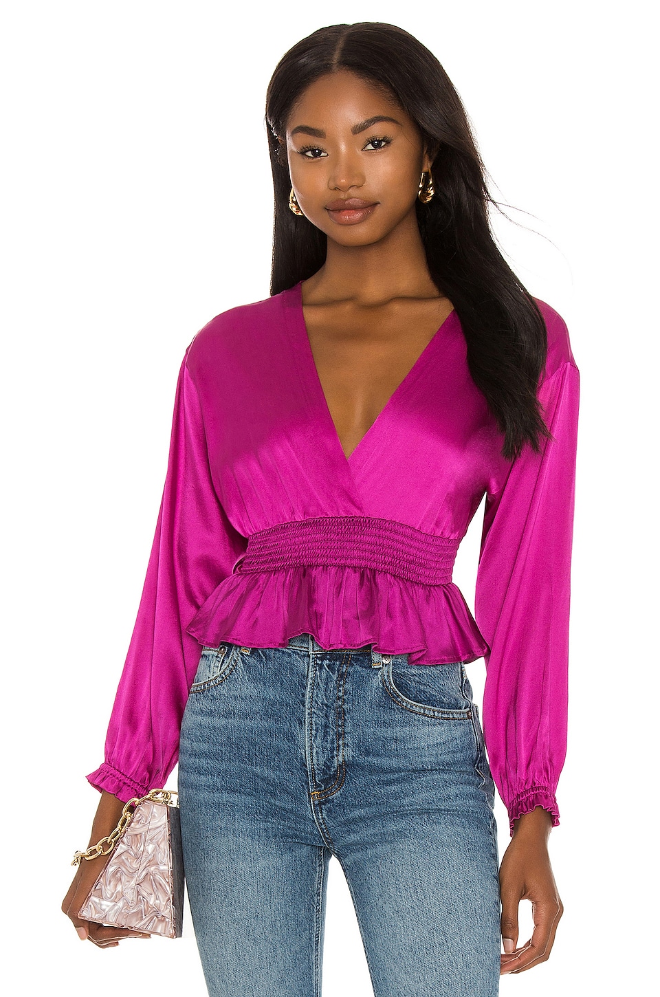 Silk Roads by Adriana Iglesias Grace Top in Magenta | REVOLVE