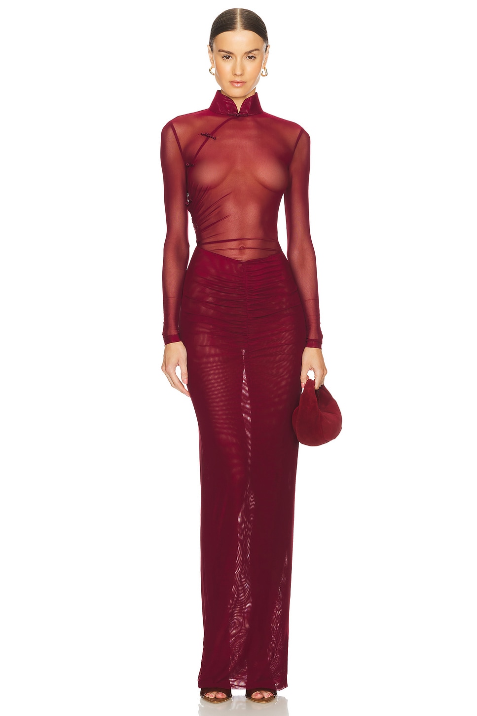 SAU LEE Kyle Dress in Bordeaux | REVOLVE