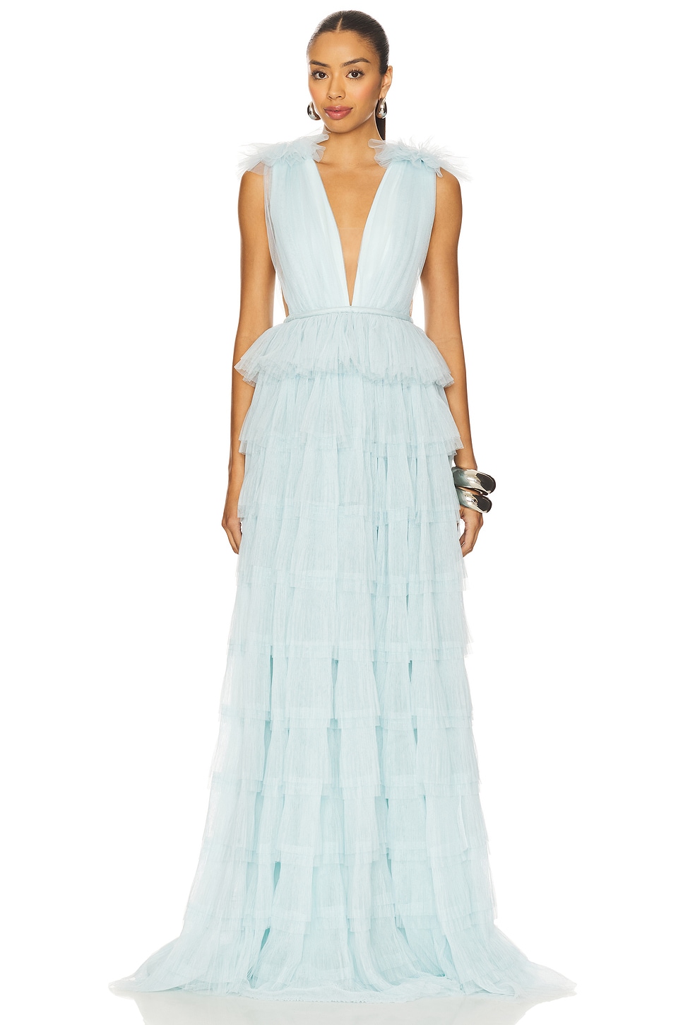 SAU LEE Sabrina Gown in Seafoam | REVOLVE