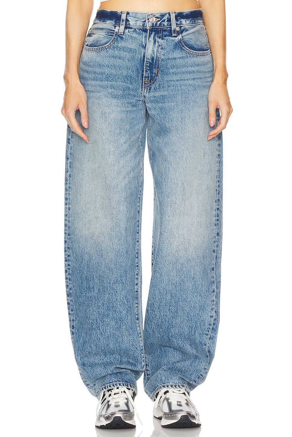 SLVRLAKE Tess Long Wide Leg Jeans in Borderline | REVOLVE