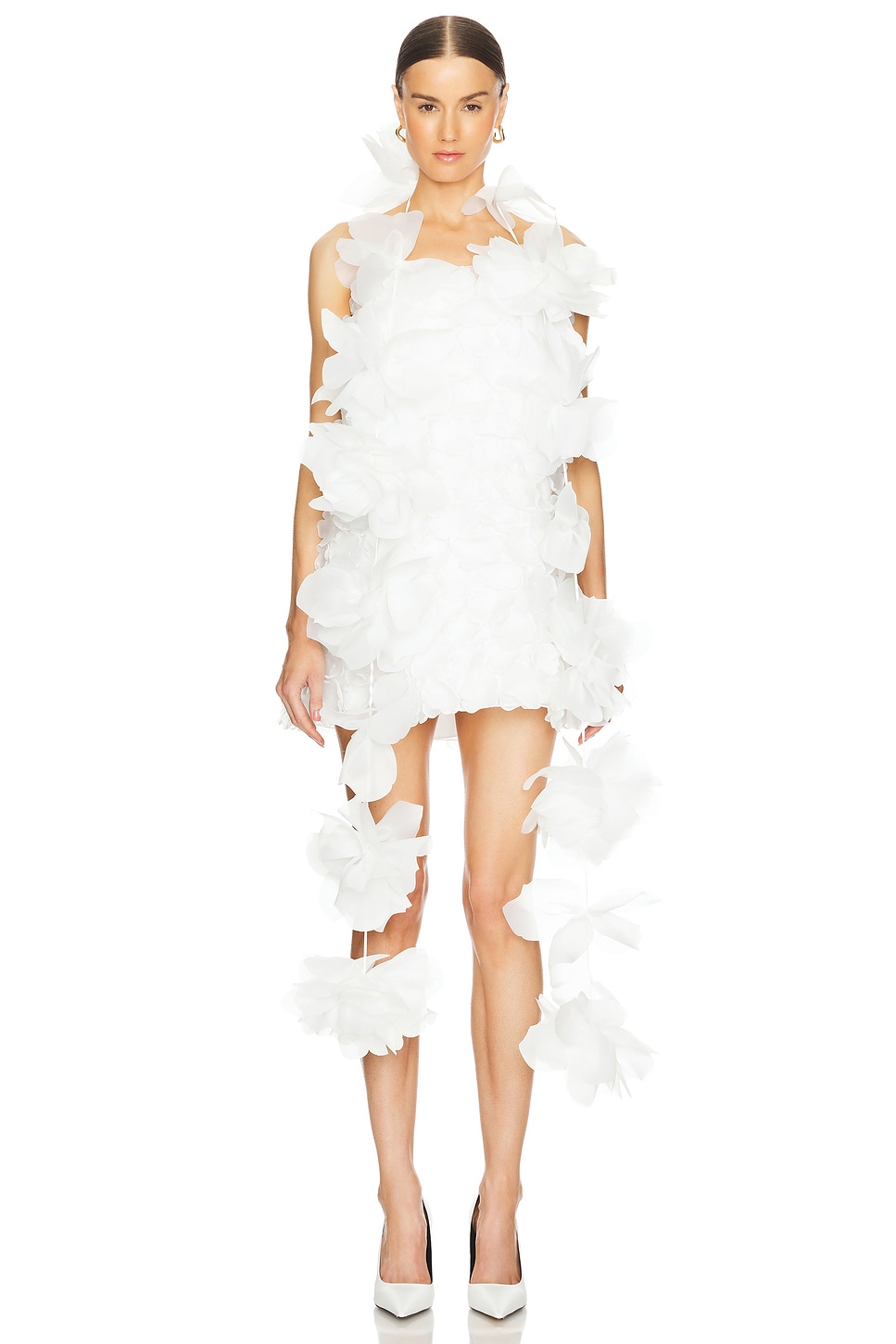 SELEZZA LONDON Eden Flower Boa in Lily White | REVOLVE