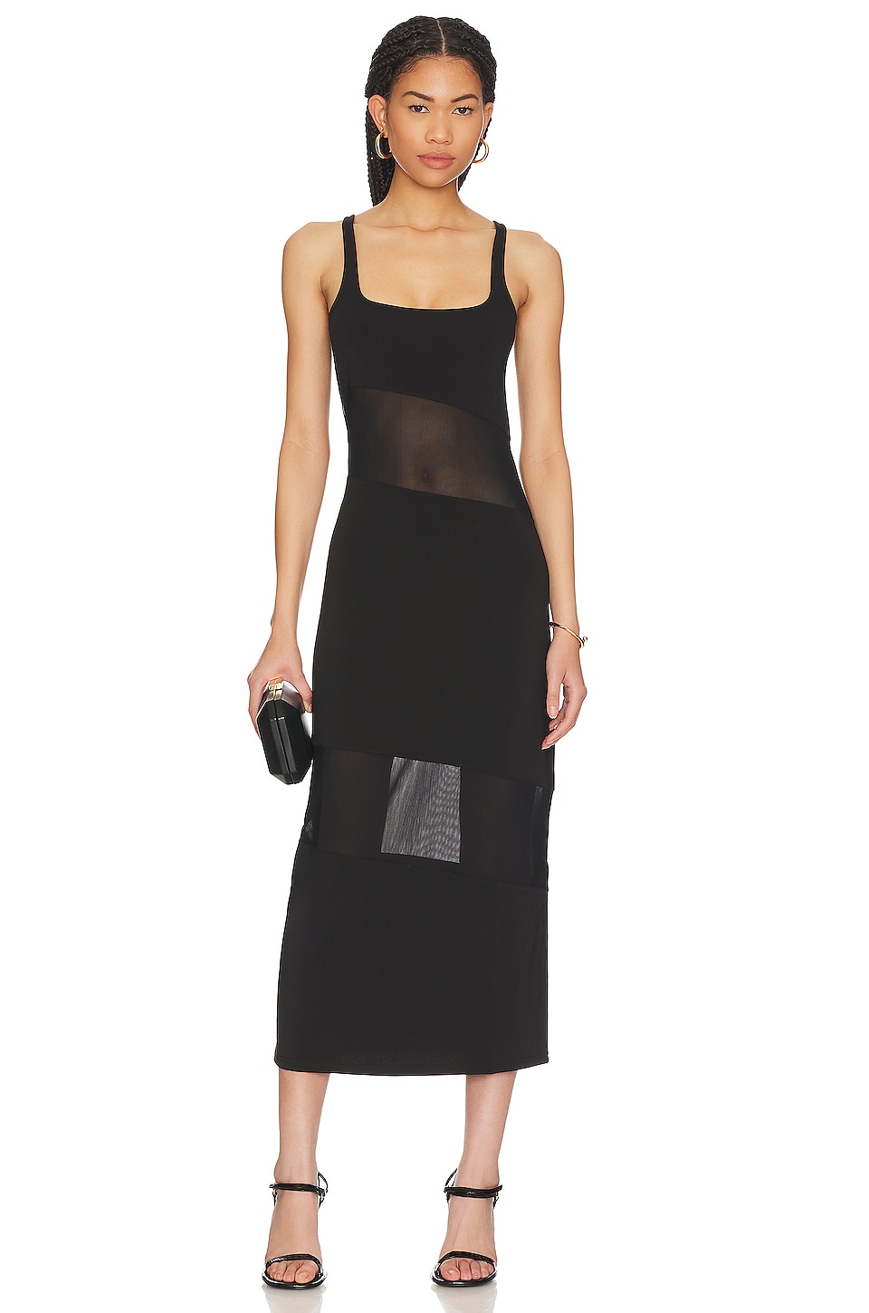 Solid & Striped Kimberly Midi Dress in Blackout | REVOLVE