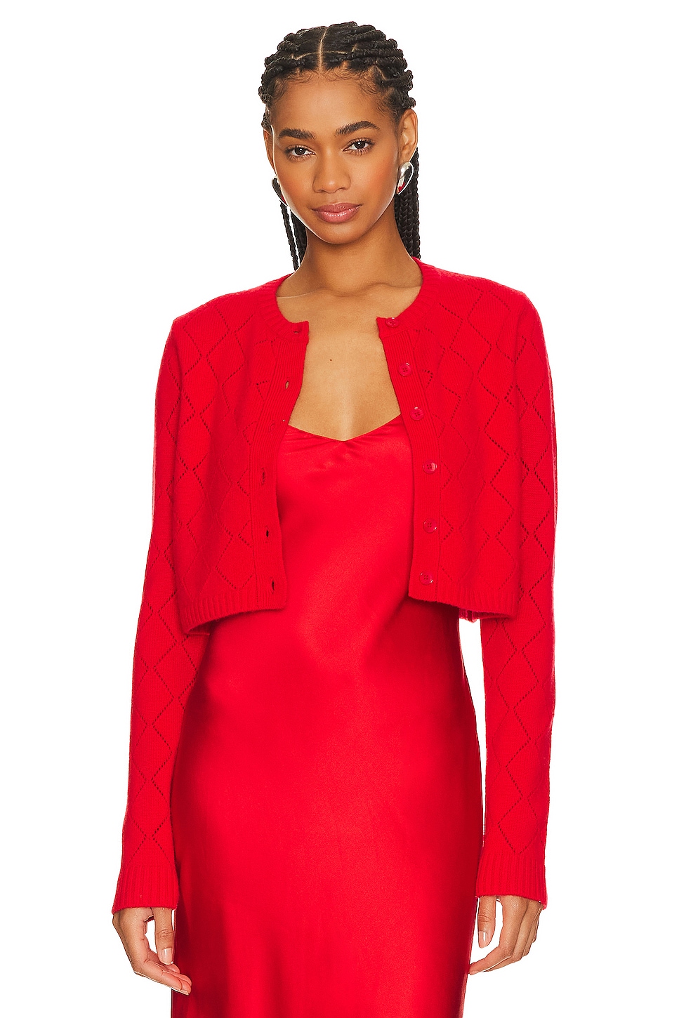 SABLYN Marilyn Cardigan in Scarlet | REVOLVE