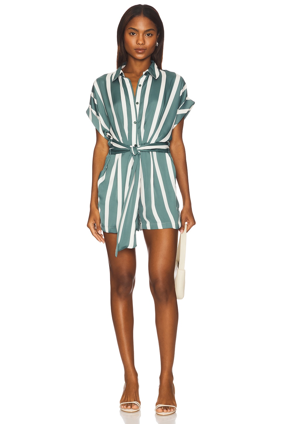Steve Madden Tori Romper in Dusty Teal | REVOLVE