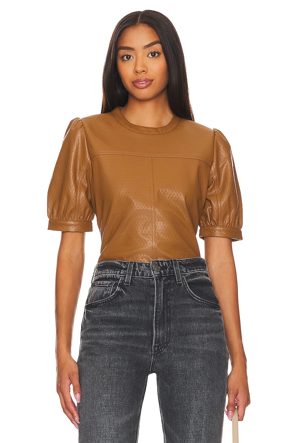 Steve Madden Miller Leather Top in Tan | REVOLVE