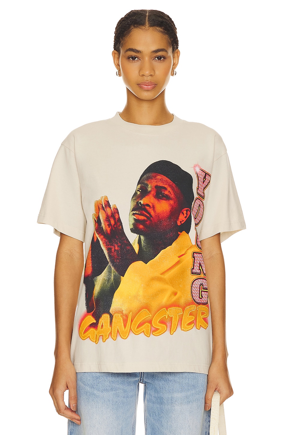 Stadium LA Yg Young Gangster Tee in Cream | REVOLVE